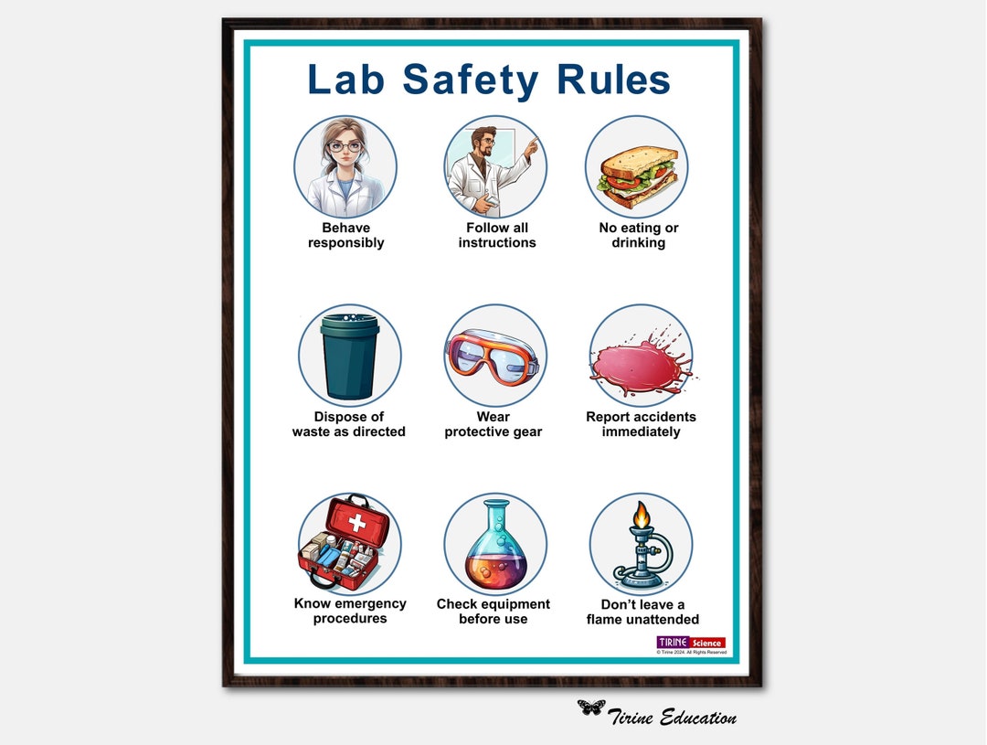 Chemistry Classroom Poster, Science Poster, Lab Safety Rules for Middle ...