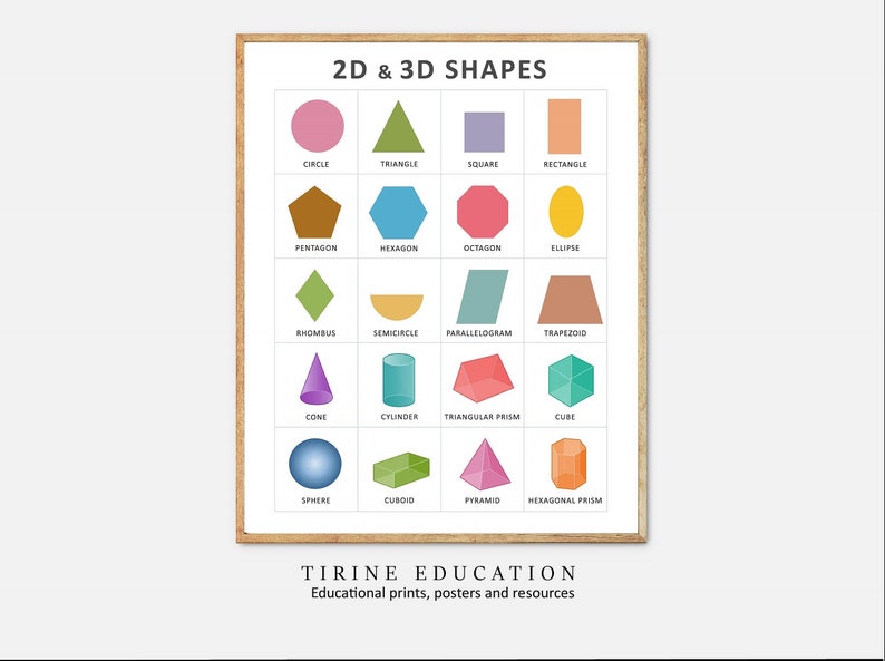 2D and 3D Rainbow Shapes Printable Digital Poster - Etsy Canada