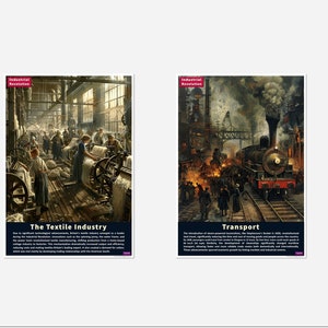 Industrial Revolution 8 Poster Set, History Students, Historical ...