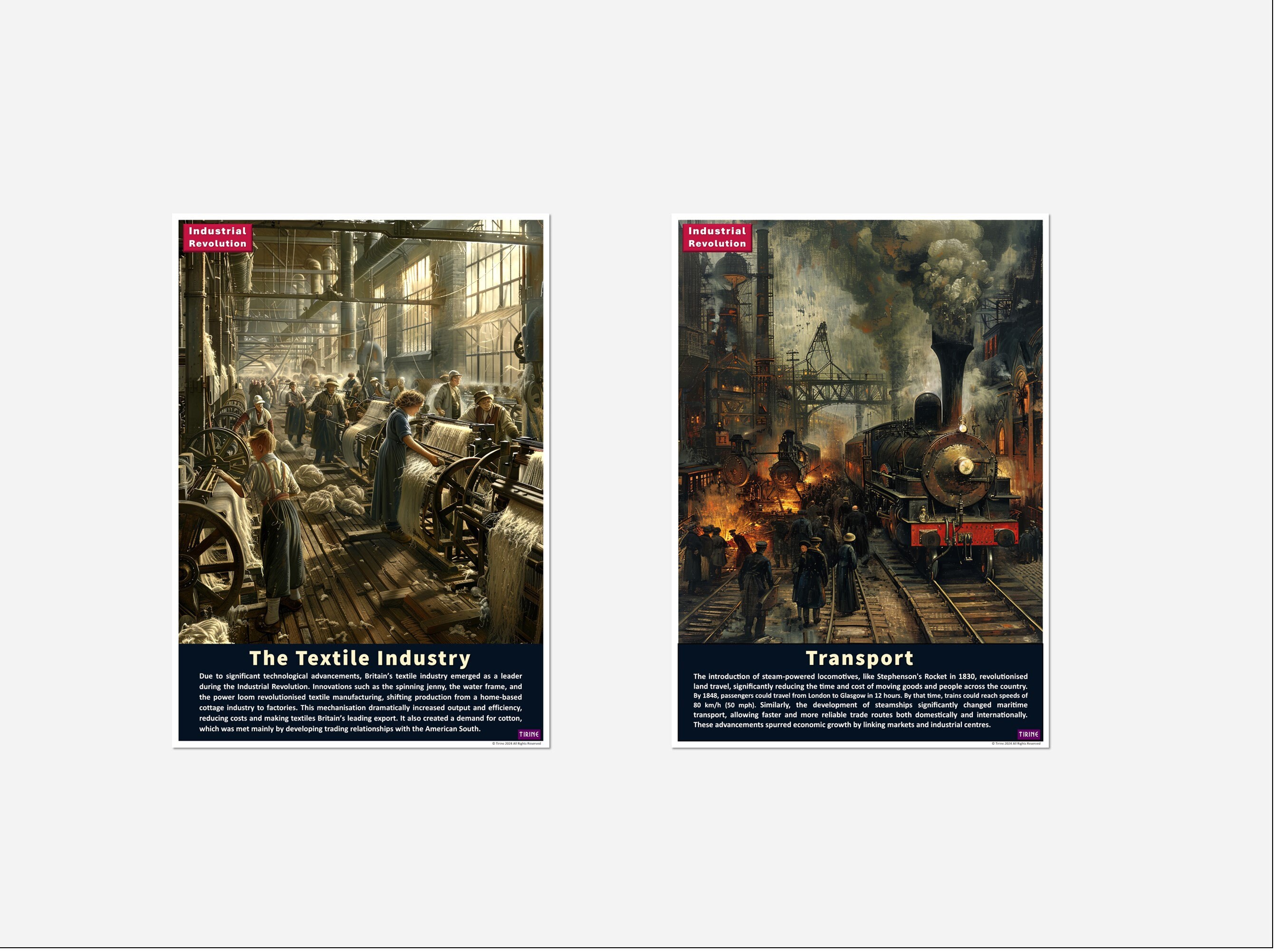 Industrial Revolution 8 Poster Set, History Students, Historical ...