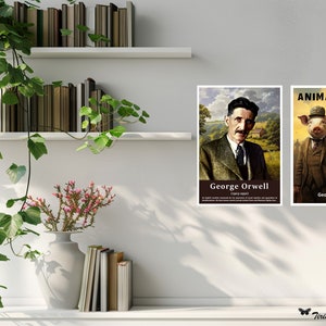Orwell Print and Animal Farm Poster, Orwell Art, English Literature ...