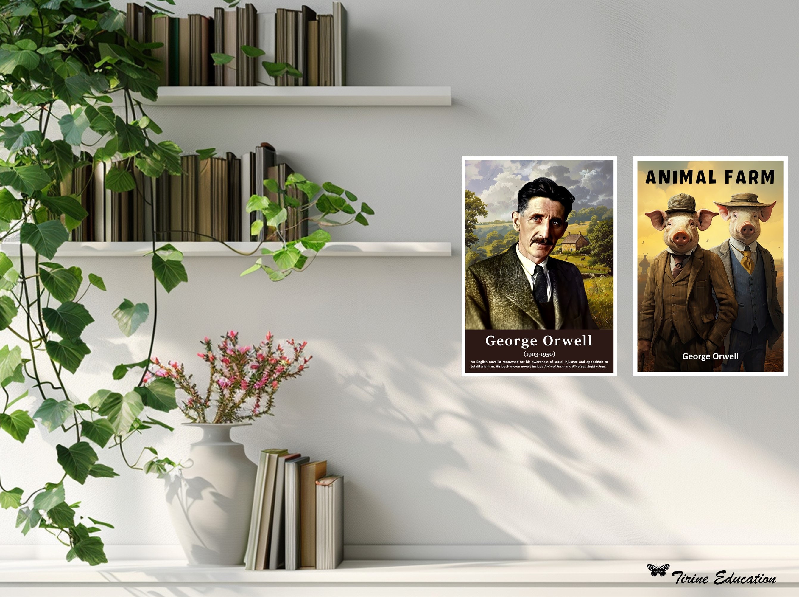 Orwell Print and Animal Farm Poster, Orwell Art, English Literature ...