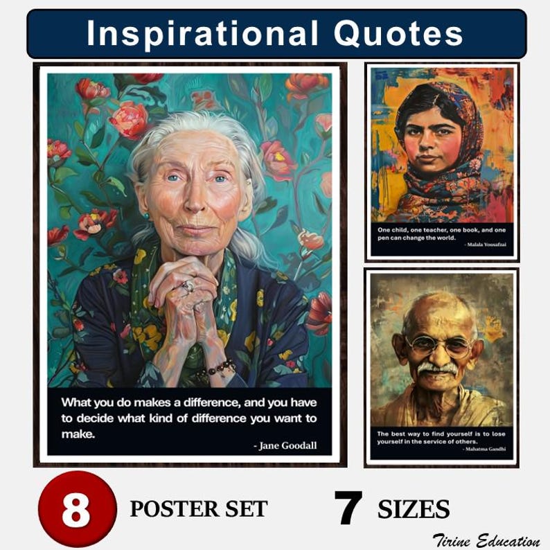 Motivational Quotes Classroom Posters, Inspirational Affirmative ...