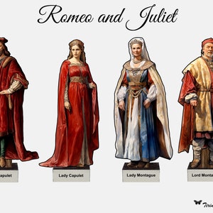 Romeo and Juliet Character Figures, William Shakespeare, 13 Characters ...