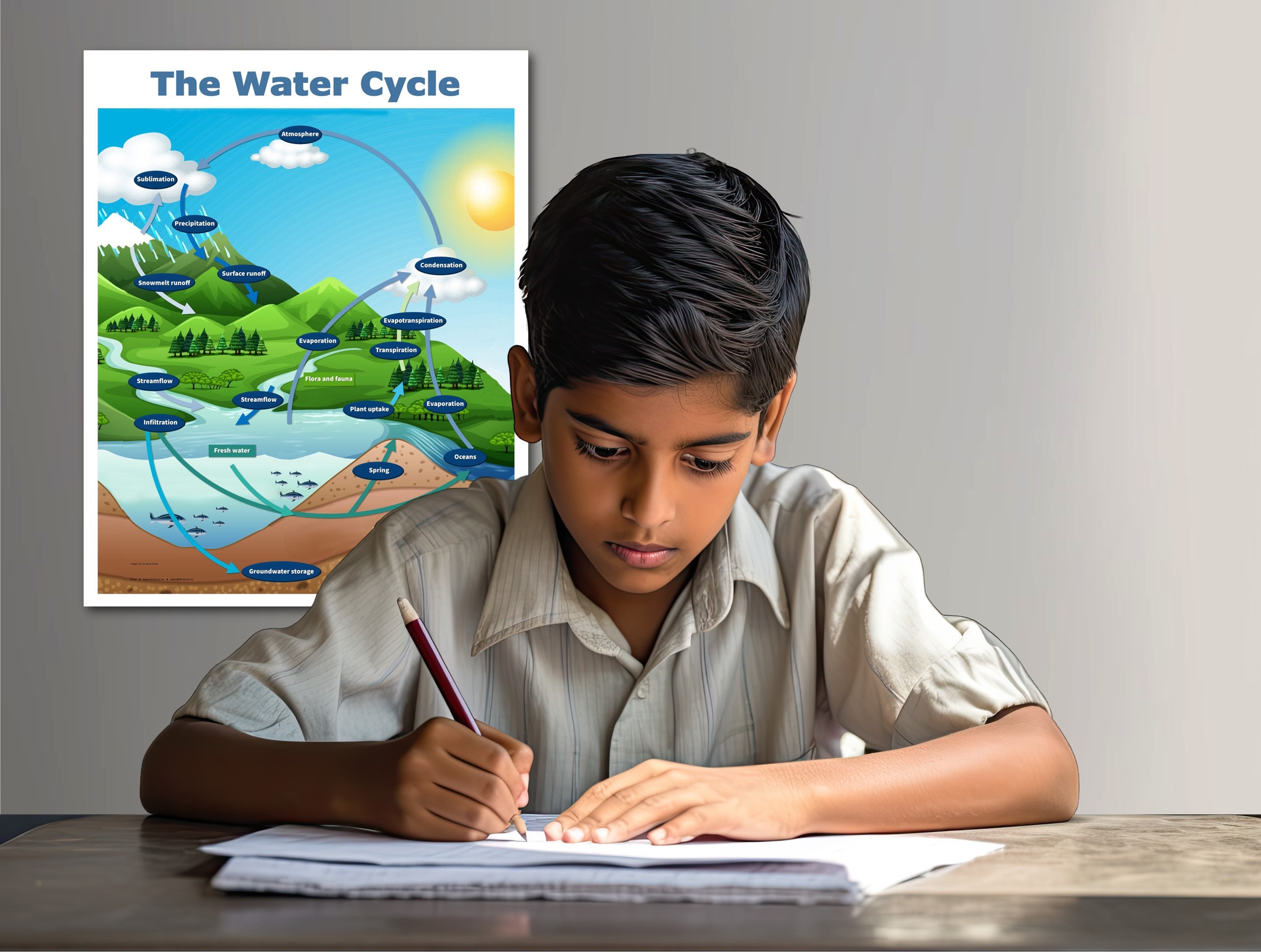 The Water Cycle Science Poster, Earth Science Poster, Educational ...