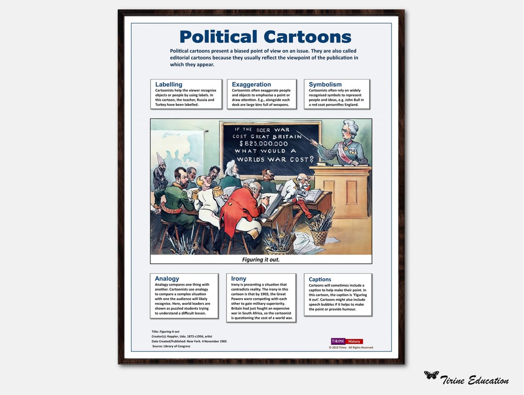 History Poster Analysing a Political Cartoon, Primary History Sources ...
