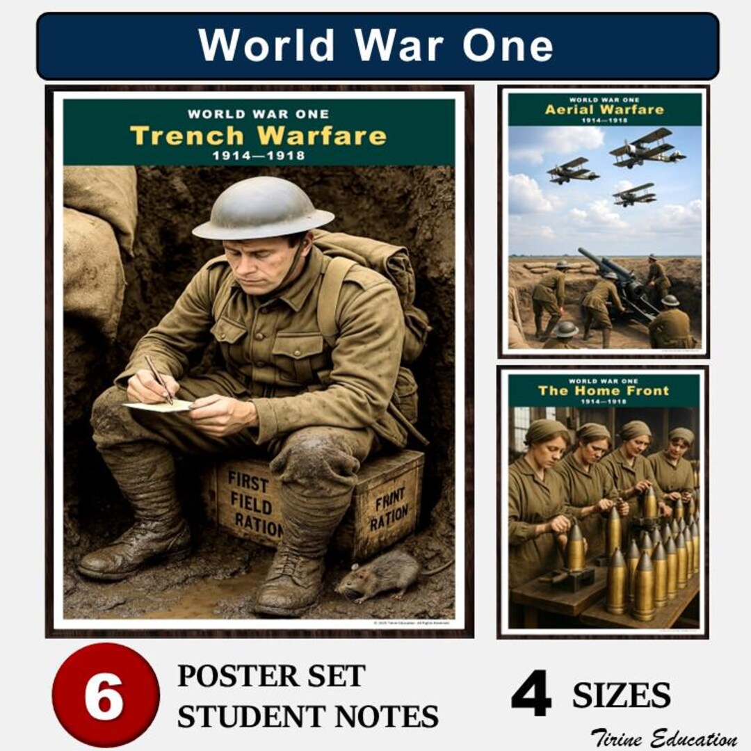 History Classroom Posters, World War One, Includes Printable Student ...
