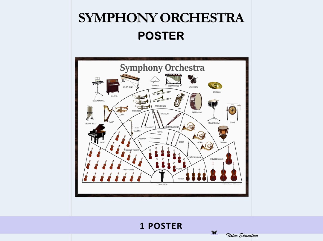 Symphony Orchestra Layout Poster, Printable Classroom Music Decor - Etsy UK