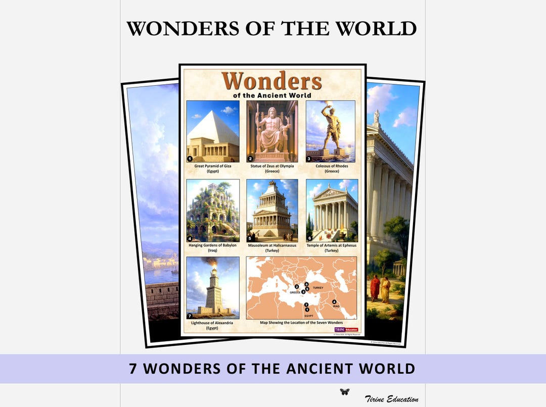 History Classroom Posters, Seven Wonders of the Ancient World, Display ...