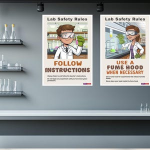 Science Lab Safety Signs Posters, Printable Laboratory Signs for Middle ...