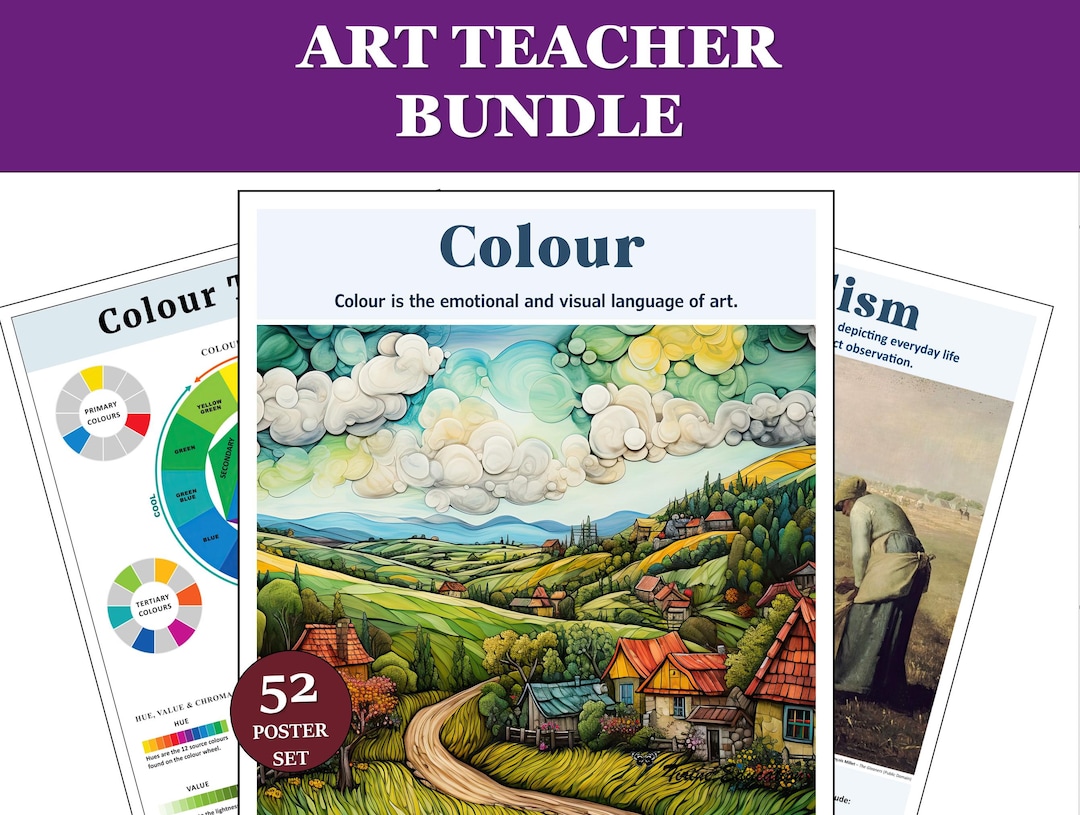 Art Classroom 52 Poster Bundle: Art Room Decor, Teacher Resource ...