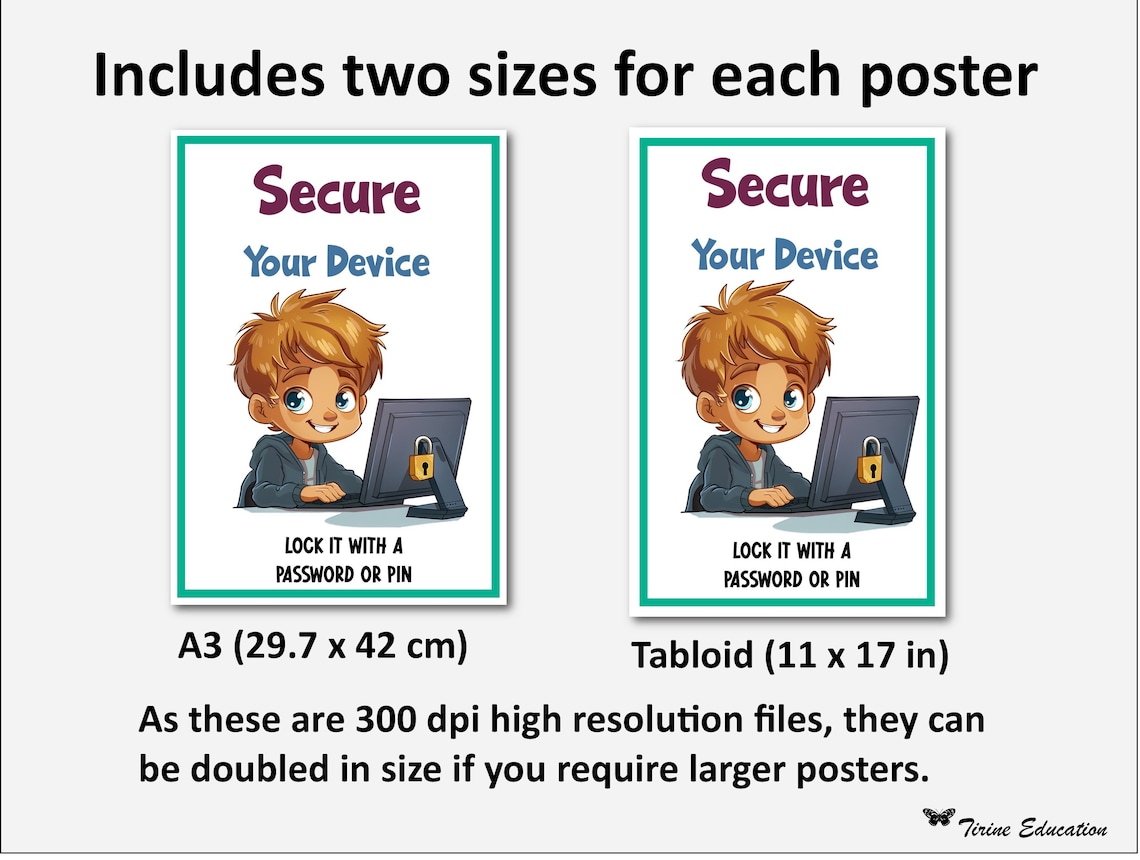 Online Safety for Kids Posters Printable Digital Classroom Signs ...