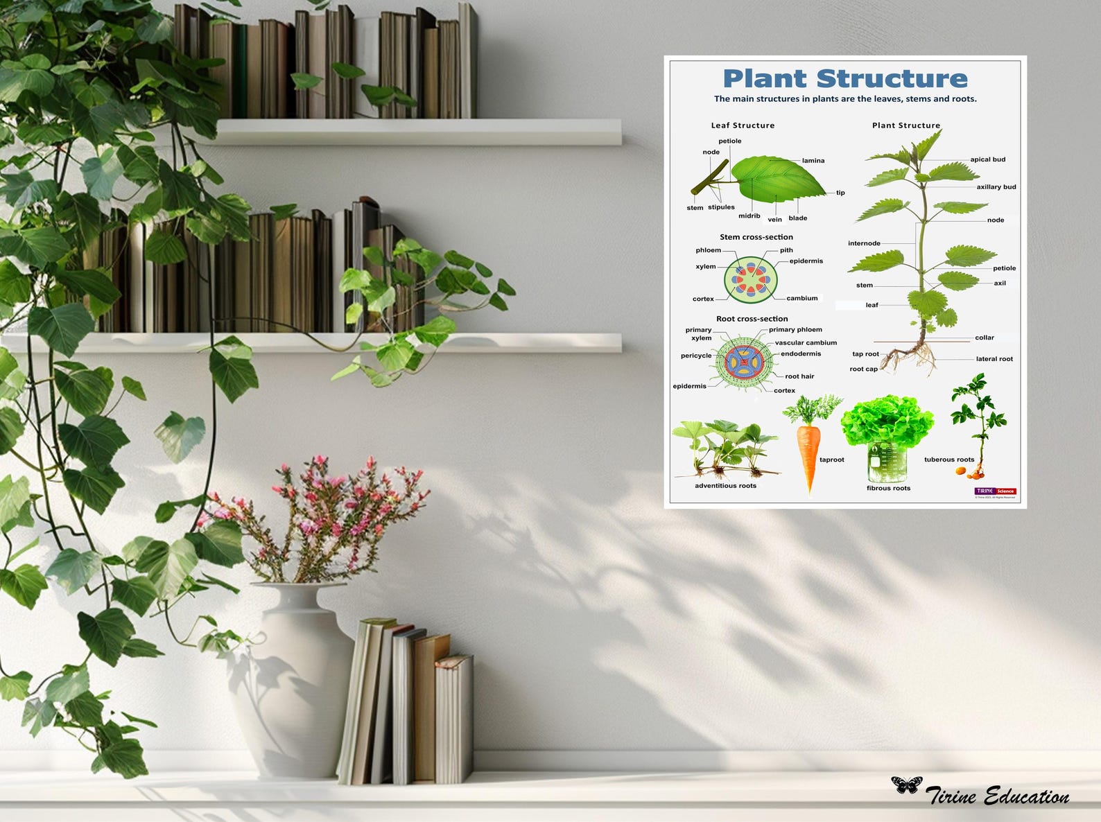 Plant Structure Poster, Science Biology, Middle School, High School ...