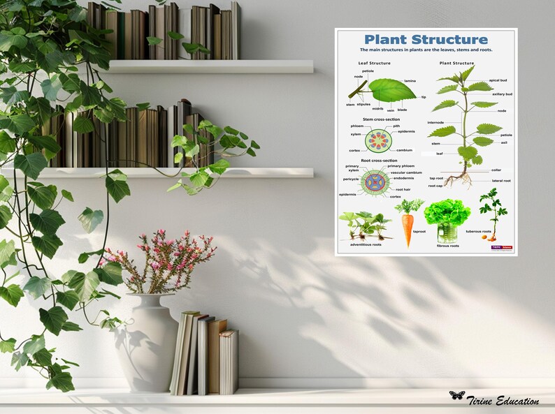 Plant Structure Poster, Science Biology, Middle School, High School ...
