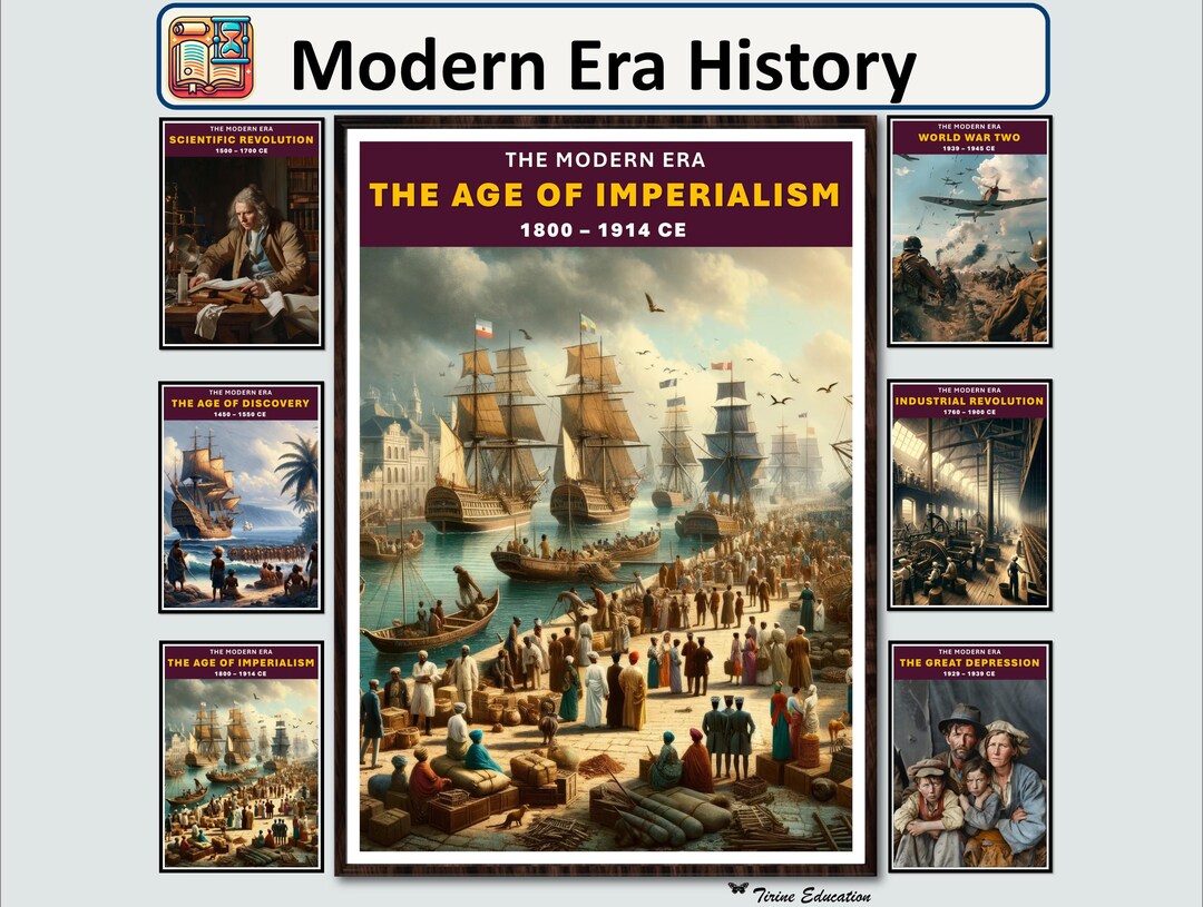 History Posters for Classroom, Modern Era History, 1500-2000 CE, Ages ...