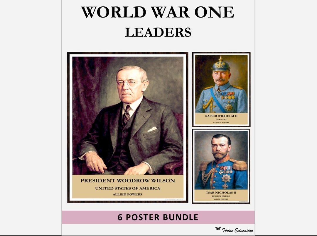 World War One Leaders 6 Poster Set | Printable History or Social ...