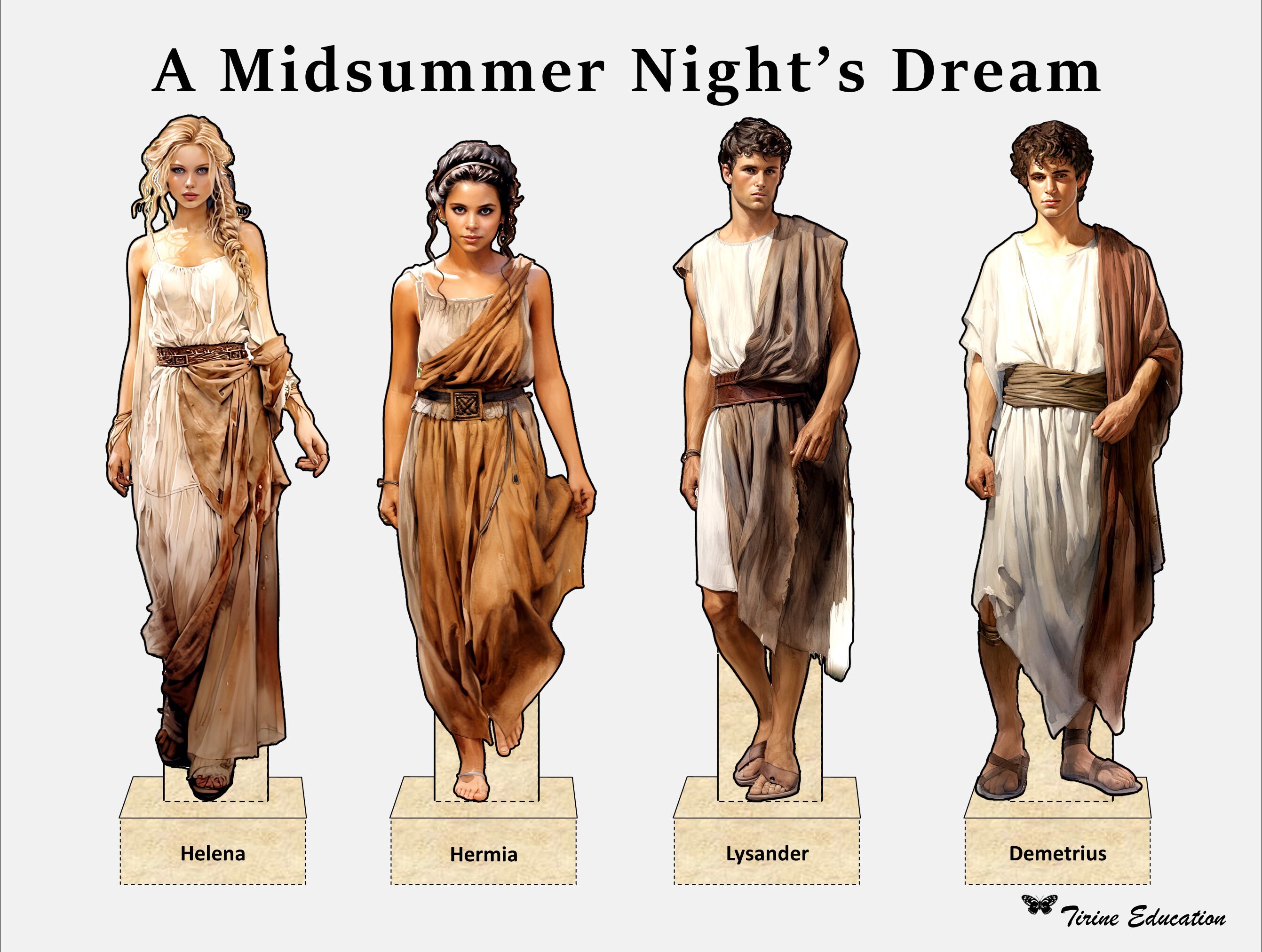 Paper Model Characters A Midsummer Night's Dream, William Shakespeare ...