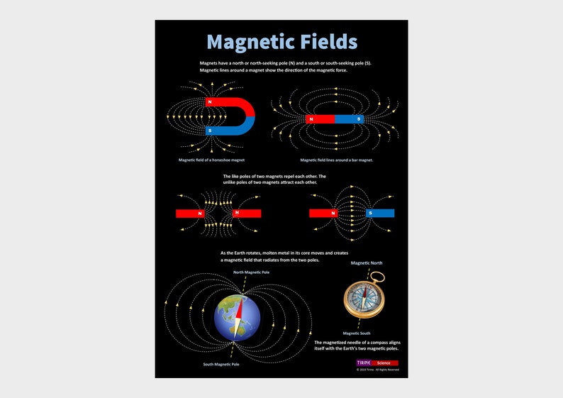 Magnetism Physics Science Poster Classroom poster | Etsy Magnetism Physics Science Poster Classroom poster | Etsy