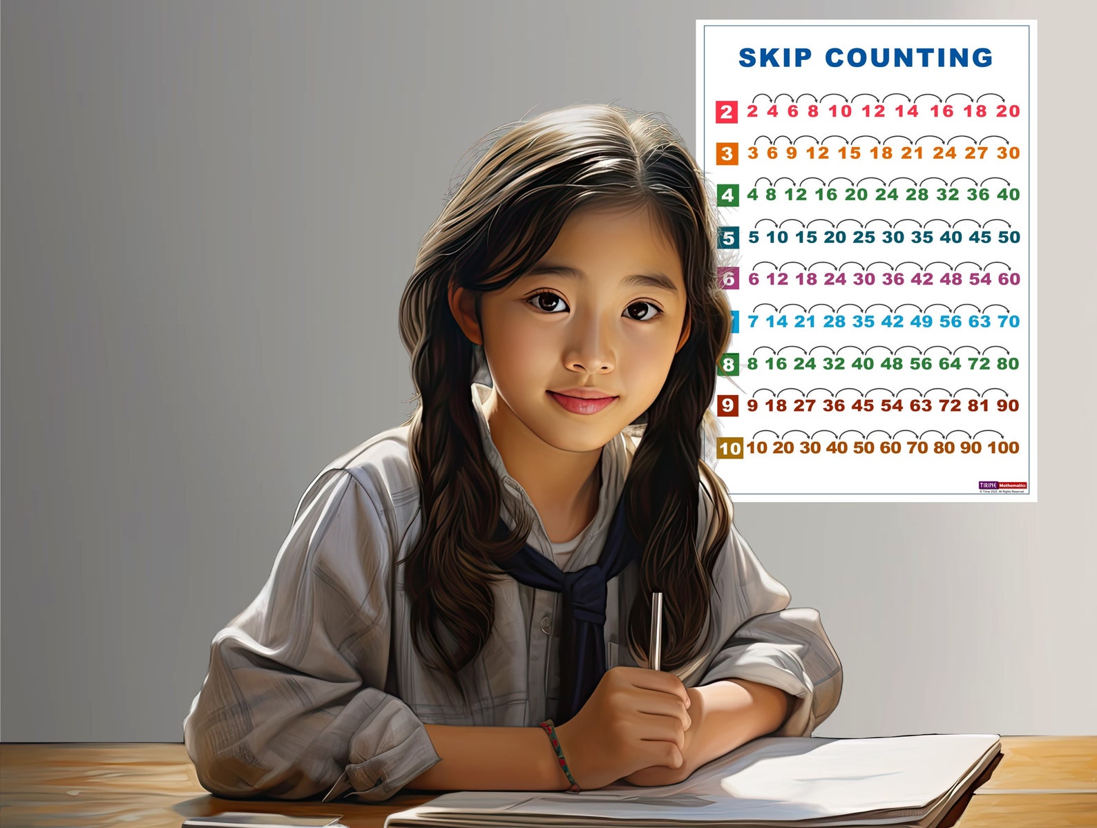 Skip Counting Poster: Number Line Wall Art (digital Download) - Etsy