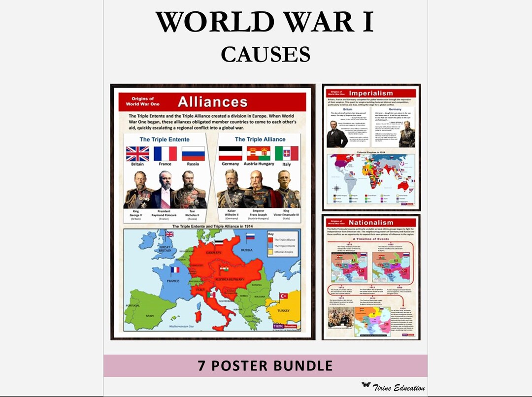 Causes of World War One Poster Bundle, Printable Educational Classroom ...