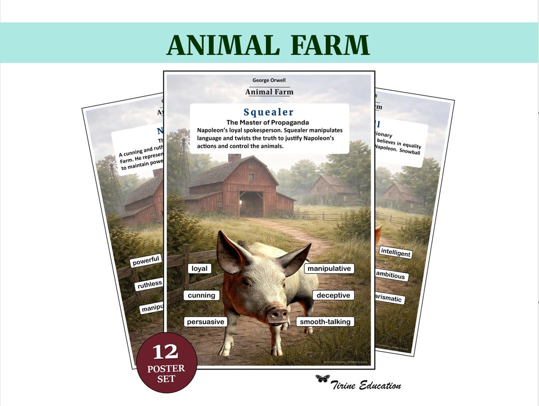 Animal Farm Character Posters, English Literature, Classroom Decor for ...