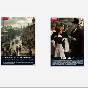 Industrial Revolution 8 Poster Set, History Students, Historical ...