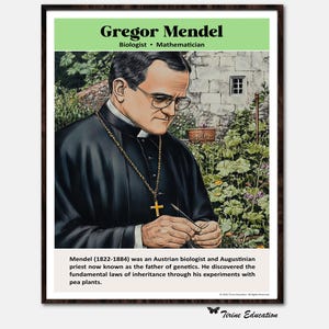 Gregor Mendel Classroom Poster for Science Biology Classroom Decor ...