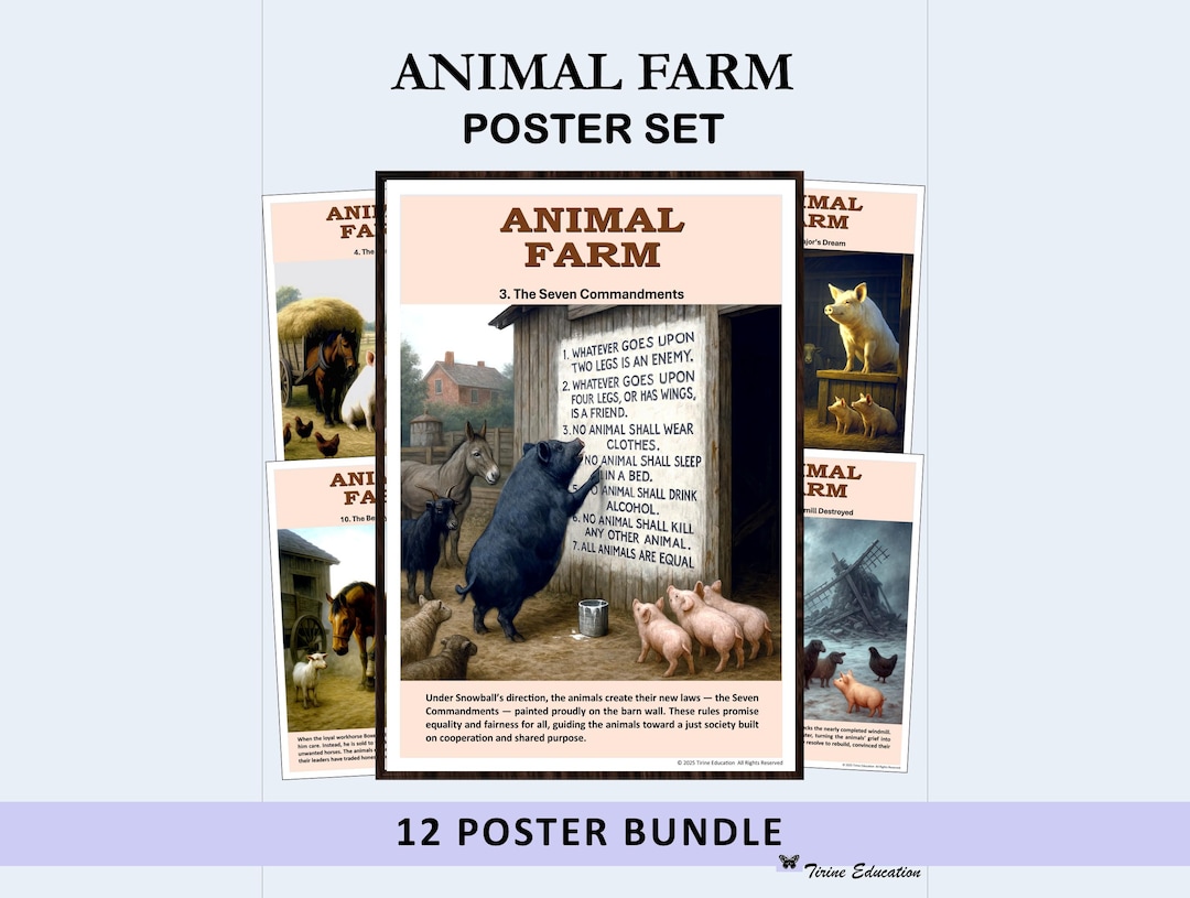 Animal Farm Poster Set: English Literature, Classroom Decor ...