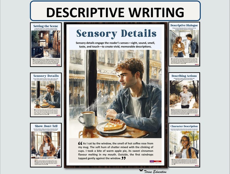Descriptive Writing, Writing Skills, Poster Set, English Classroom ...