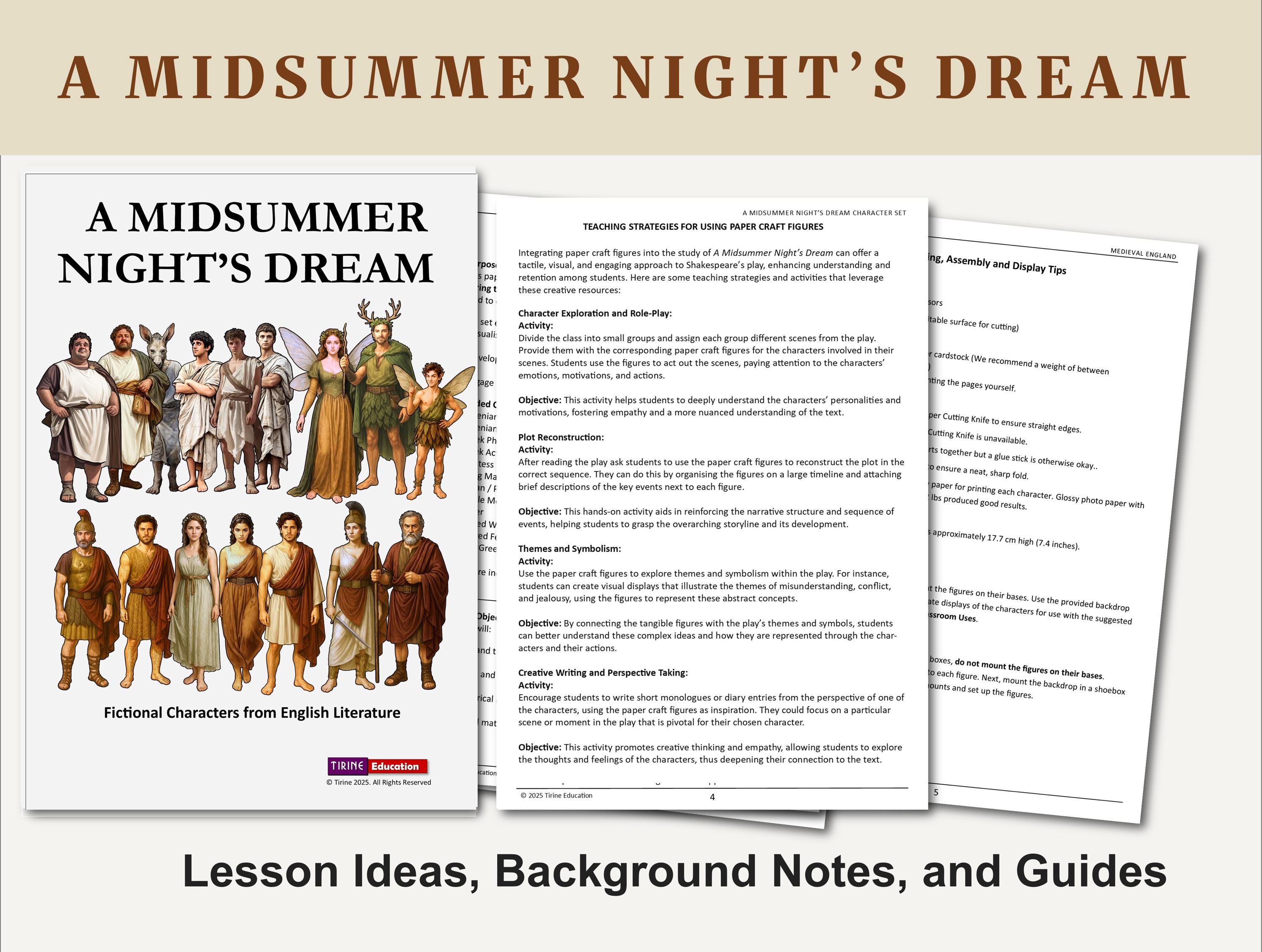 Printable A Midsummer Night's Dream Cut-outs: Standing Figures, 17 ...