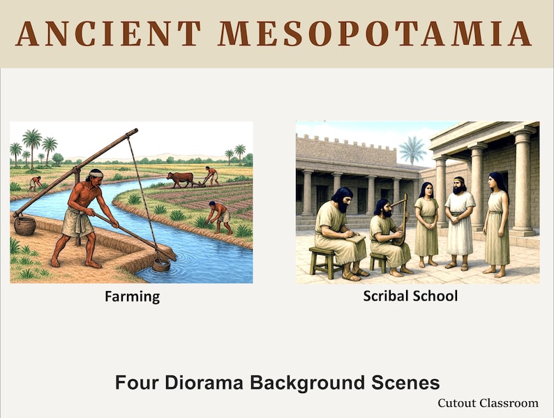 Ancient Mesopotamia Paper Model Set: History Diorama Scenes (digital ...