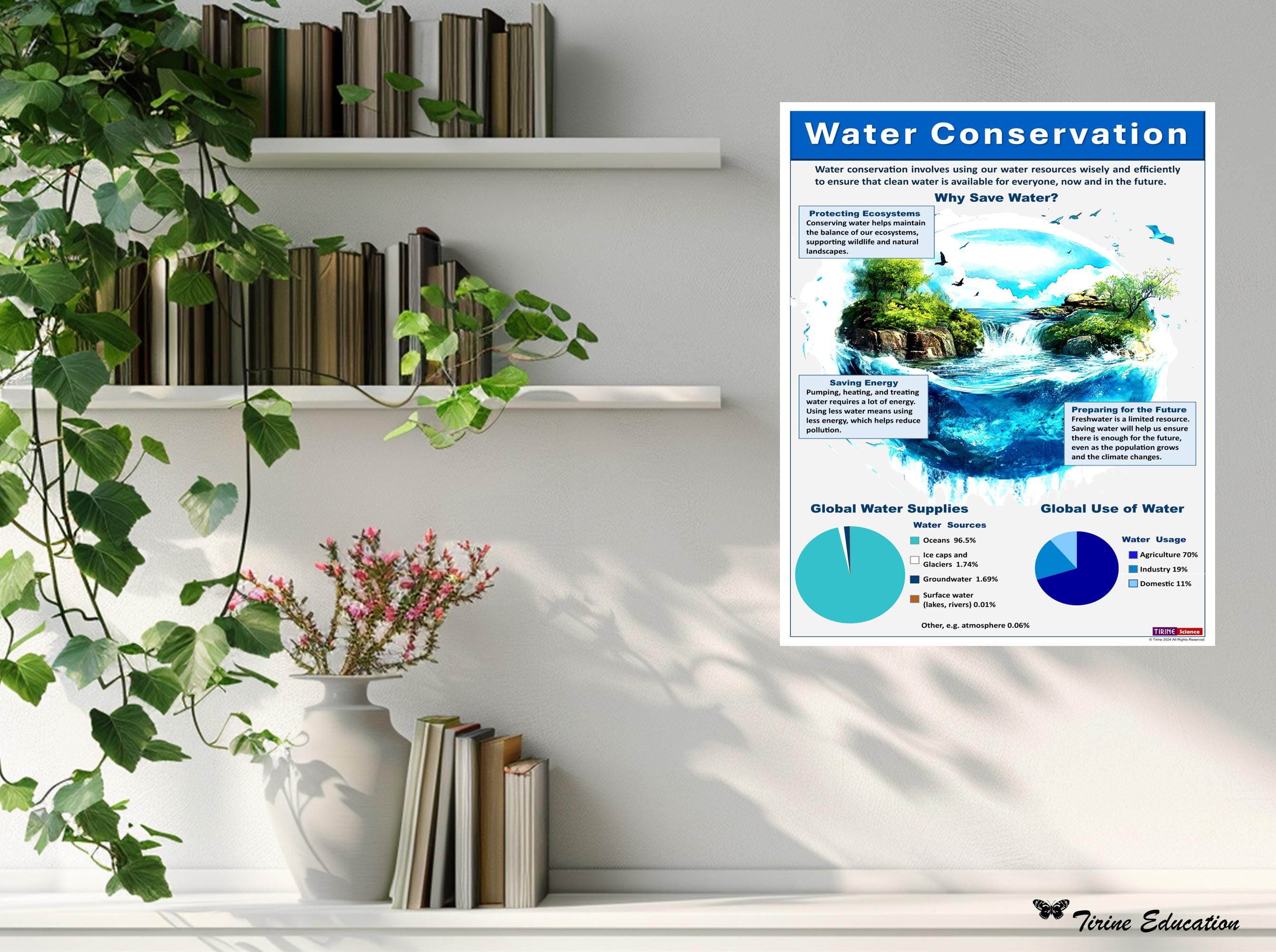 Environmental Science Poster, Water Conservation, Middle School, Grades ...