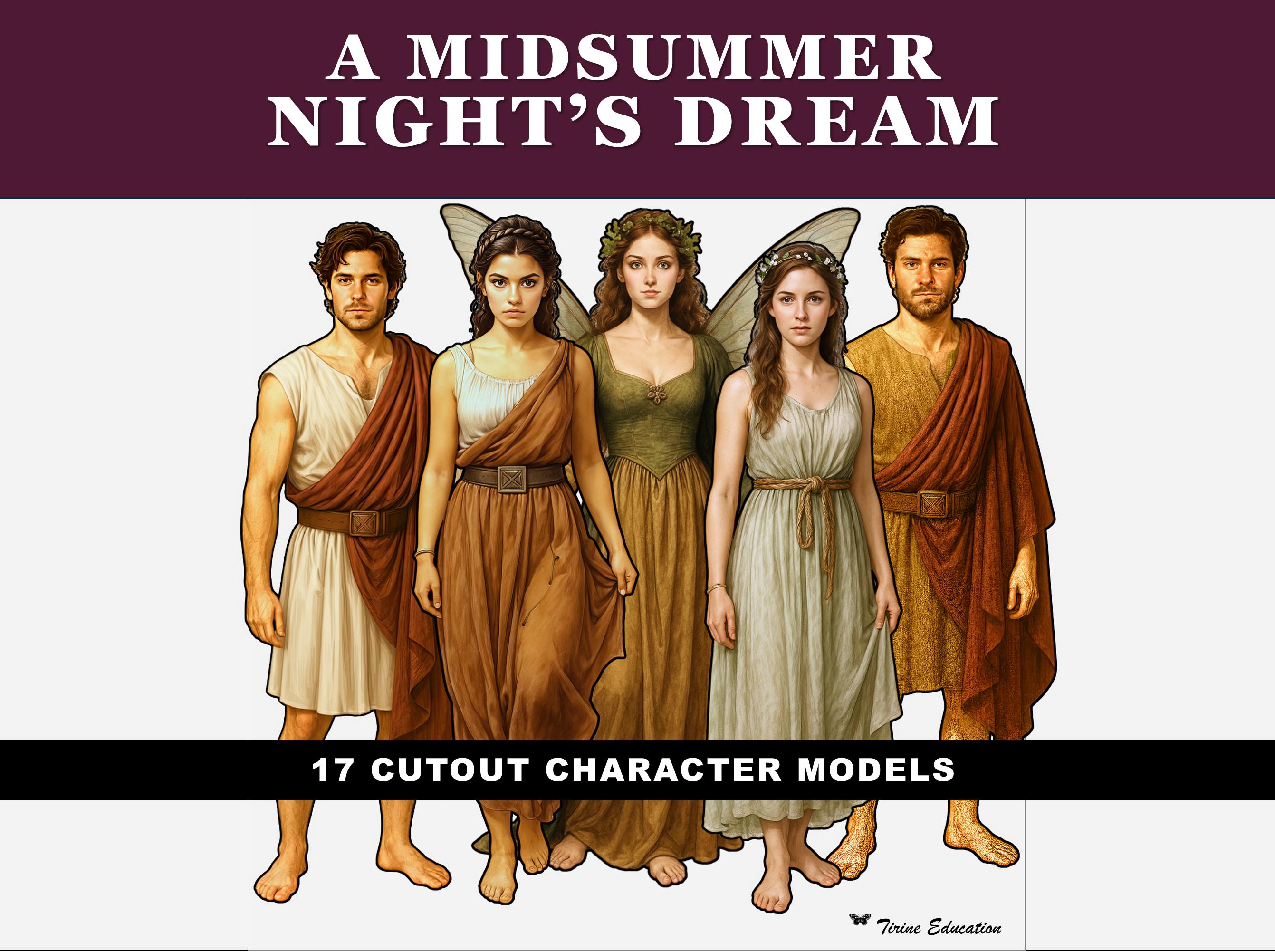 A Midsummer Night's Dream Character Cut-outs for Classroom Teaching ...