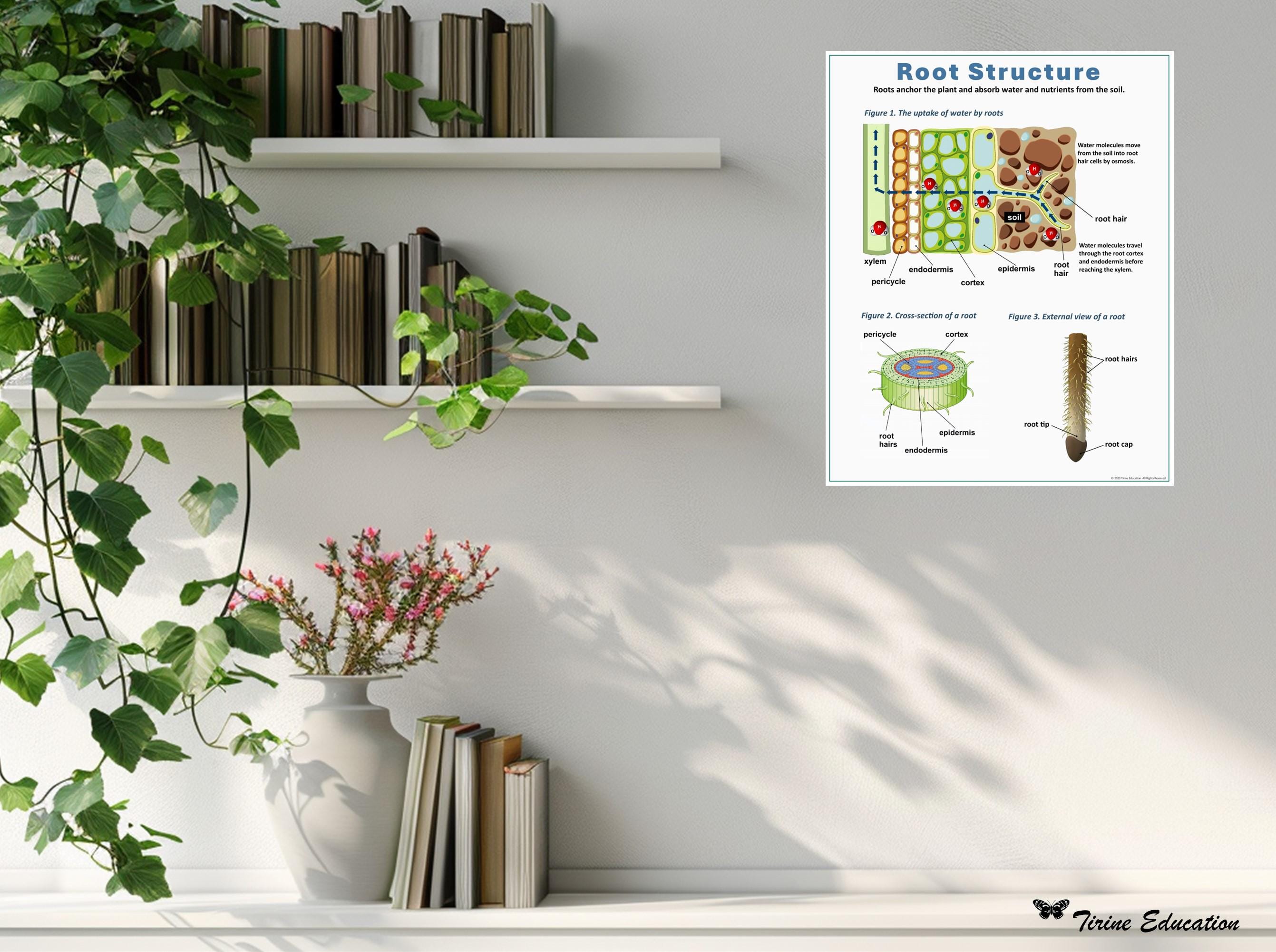 Root Structure in Plants Poster, Science Biology, Middle School, High ...