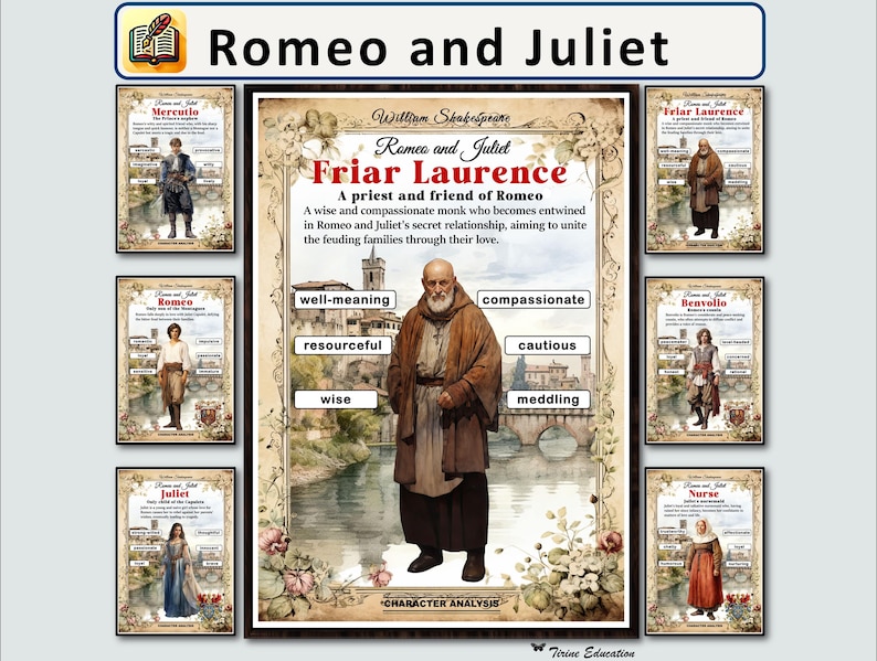 Romeo and Juliet Character Analysis Posters – Shakespeare Classroom ...