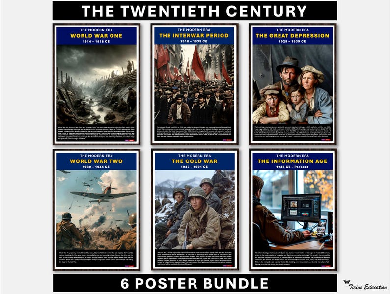 History Classroom Posters, Printable, Digital, 20th Century History ...