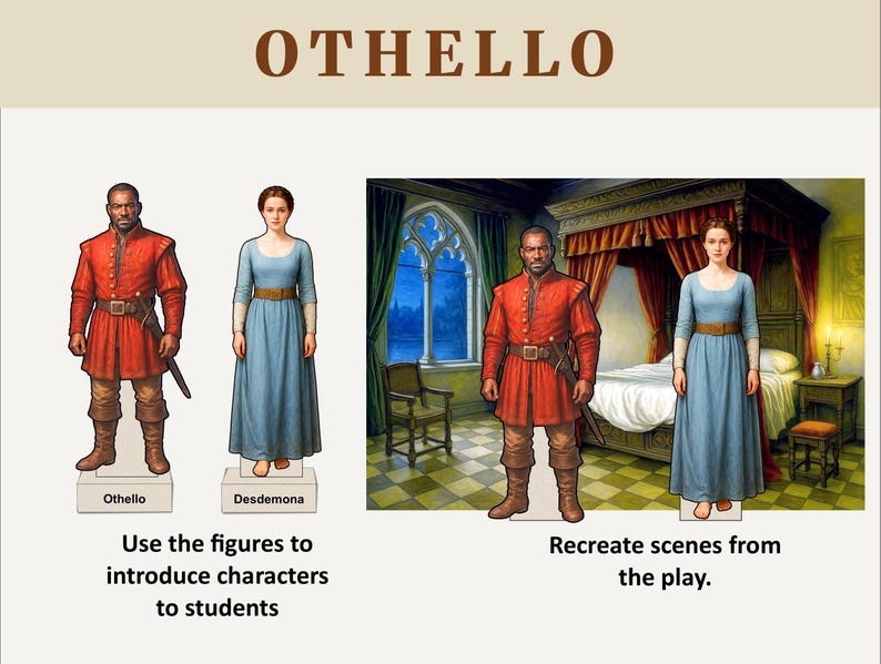 Othello Character Figures: Shakespeare Studies, English Teacher ...