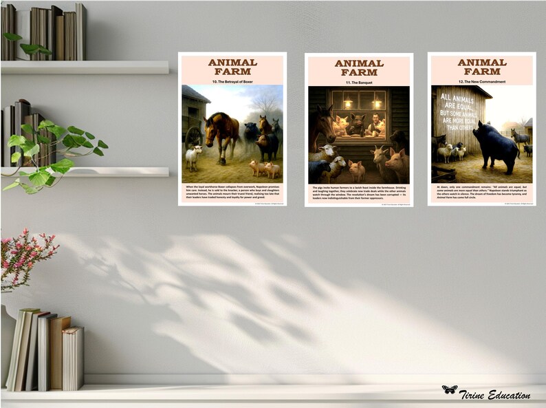 Animal Farm Poster Set: English Literature, Classroom Decor ...