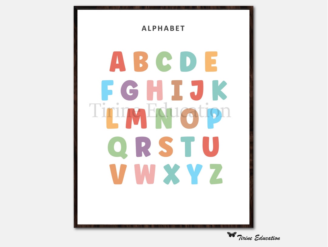Rainbow Alphabet Poster, Preschool, Kindergarten, Homeschool, Printable ...