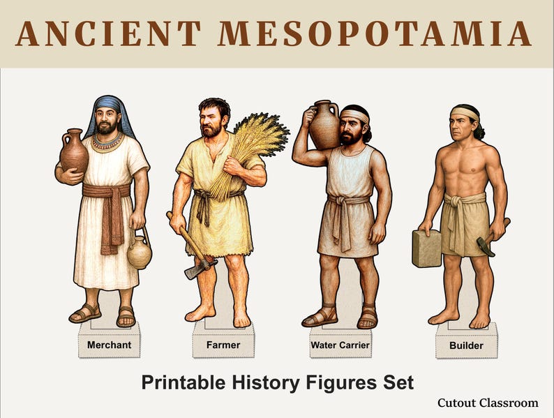 Ancient Mesopotamia Paper Model Set: History Diorama Scenes (digital ...