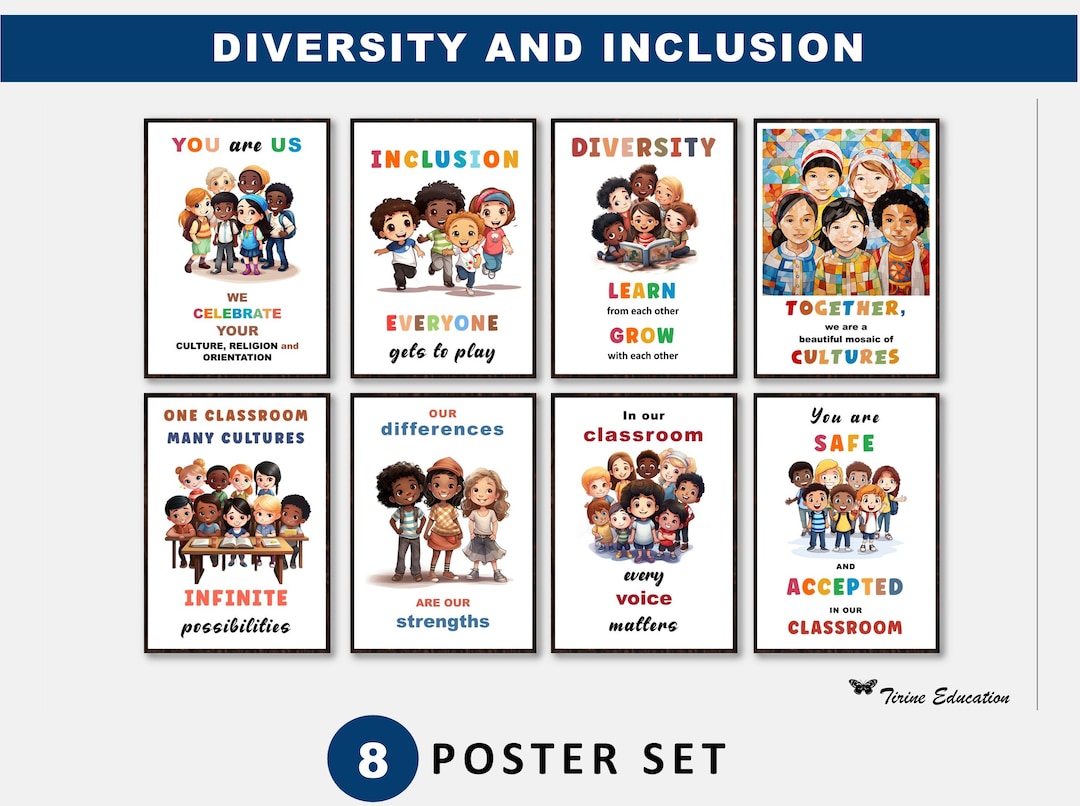 Diversity and Inclusion Poster Set, Classroom Inclusiveness Posters, School Counsellor ...