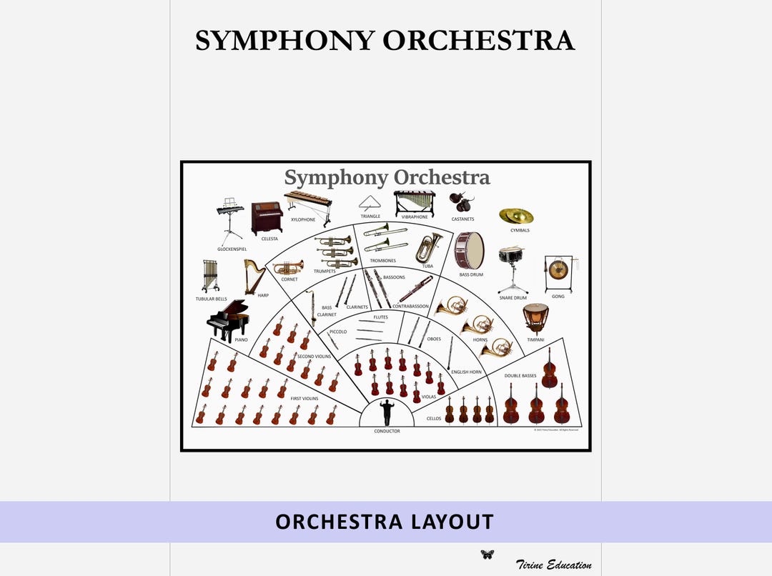 Music Classroom Poster, Symphony Orchestra Layout, Middle and High ...