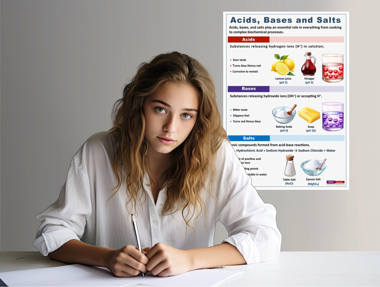 Acids, Bases and Salts and Ph Scale Set, Science Chemistry Poster ...