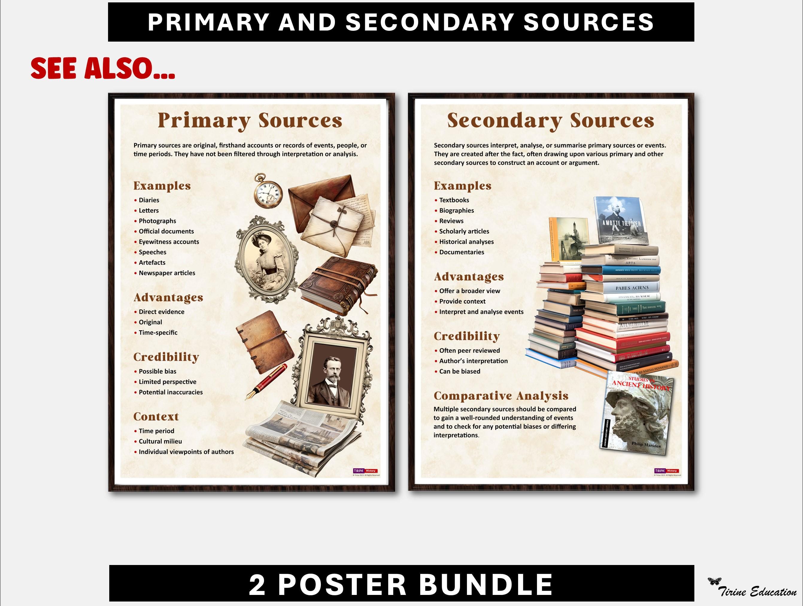 Primary Sources: History Poster, History Classroom Decor, History ...