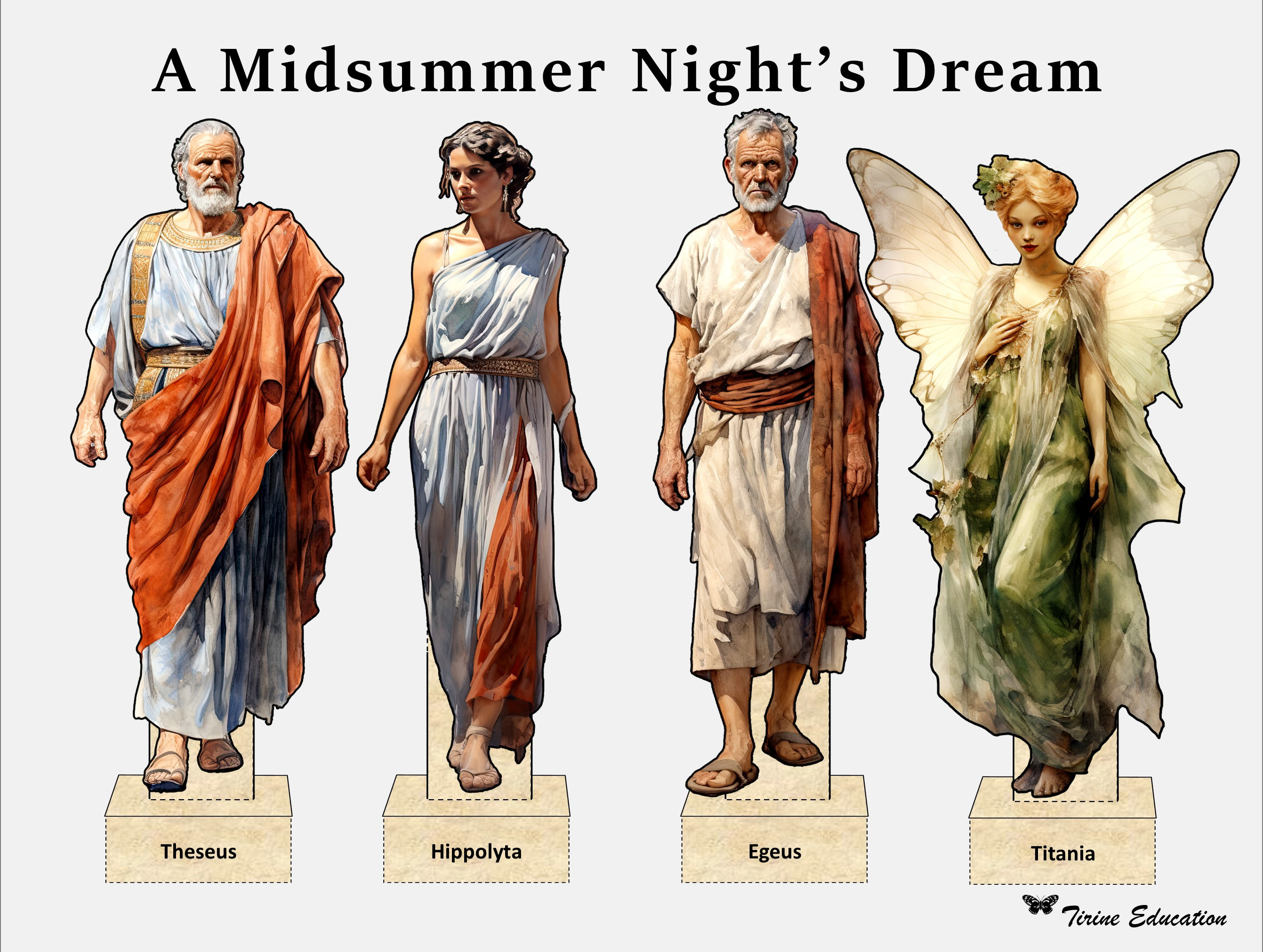 Paper Model Characters A Midsummer Night's Dream, William Shakespeare ...