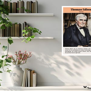 Thomas Edison Poster, Science Physics Poster, High School, Famous ...