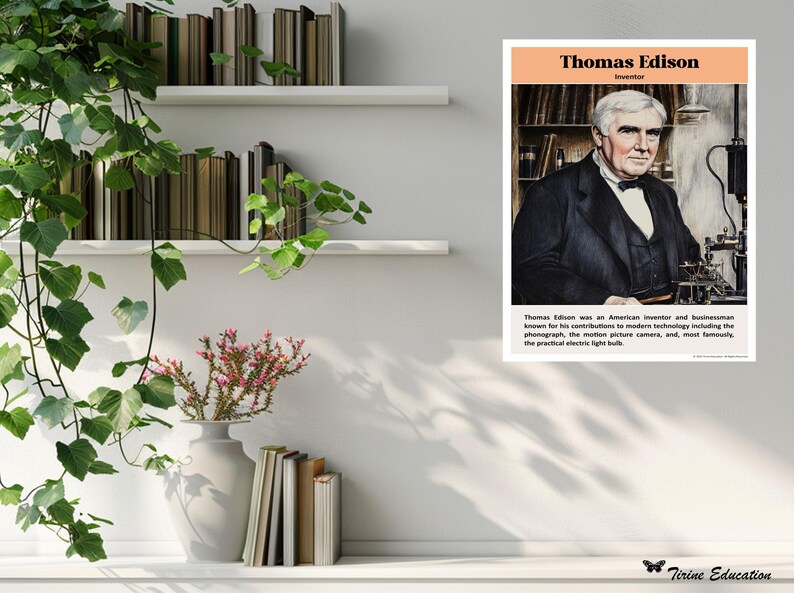 Thomas Edison Poster, Science Physics Poster, High School, Famous ...