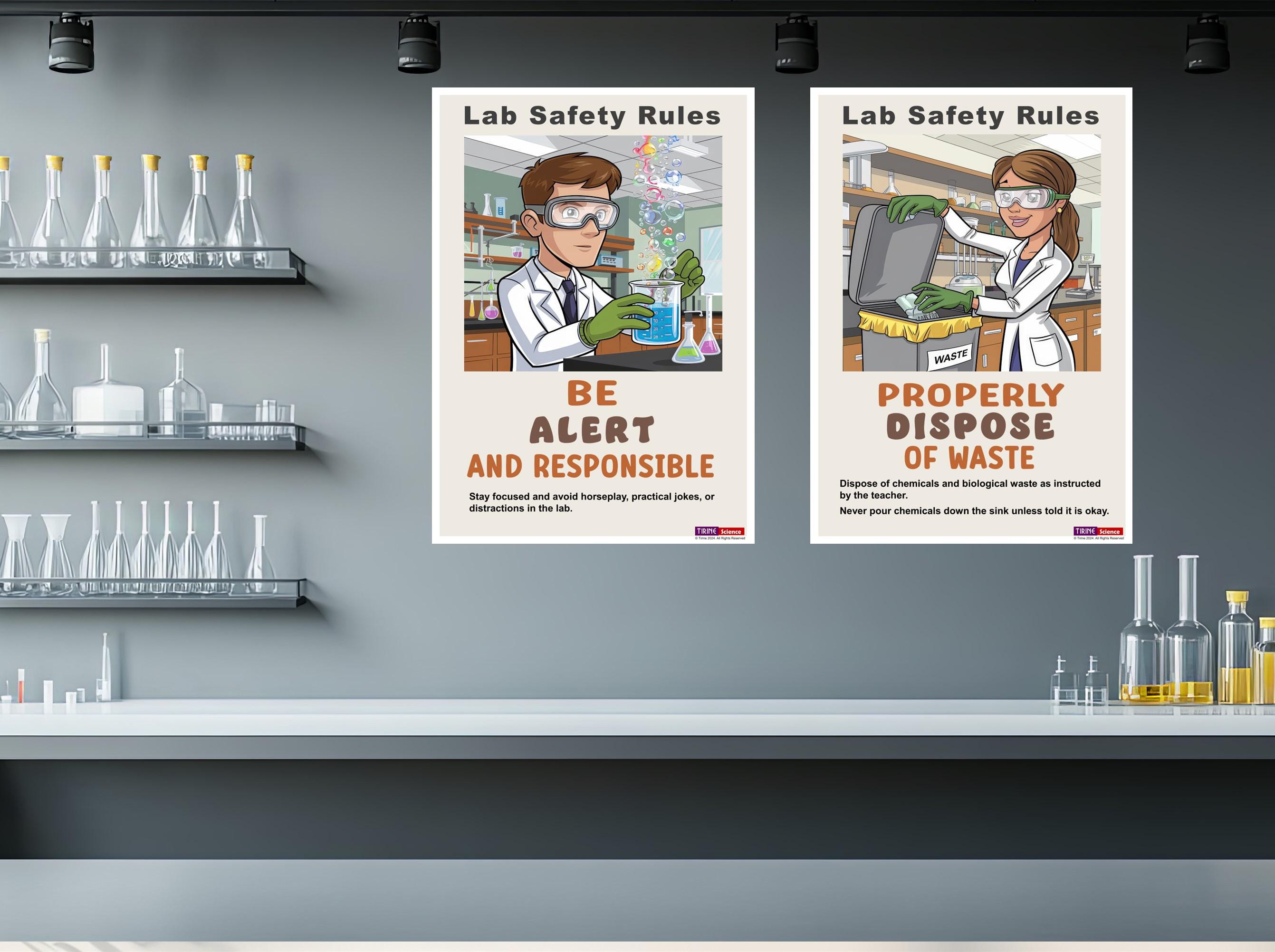 Science Lab Safety Signs Posters, Printable Laboratory Signs for Middle ...