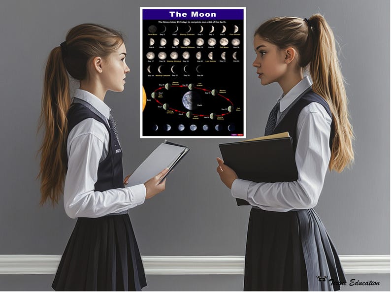 The Moon, Poster, Phases of the Moon, Science, Earth Science, Middle ...