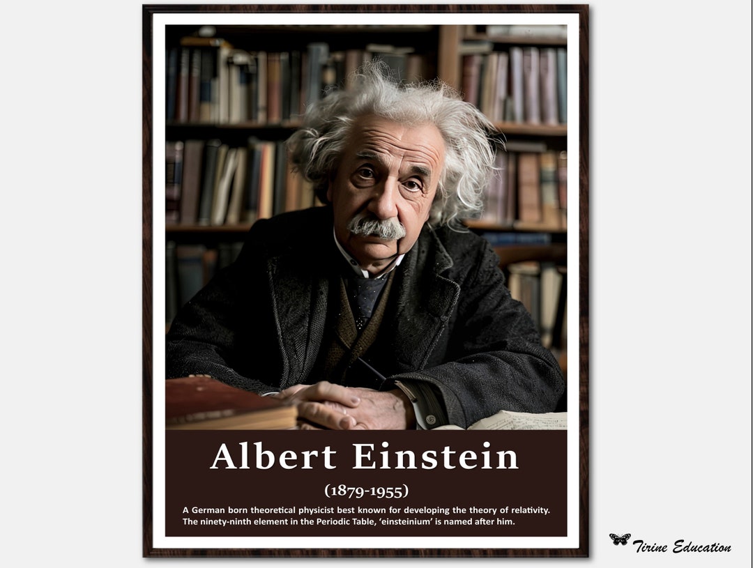Albert Einstein Poster, Portrait, Famous Scientist Print, Physicist ...
